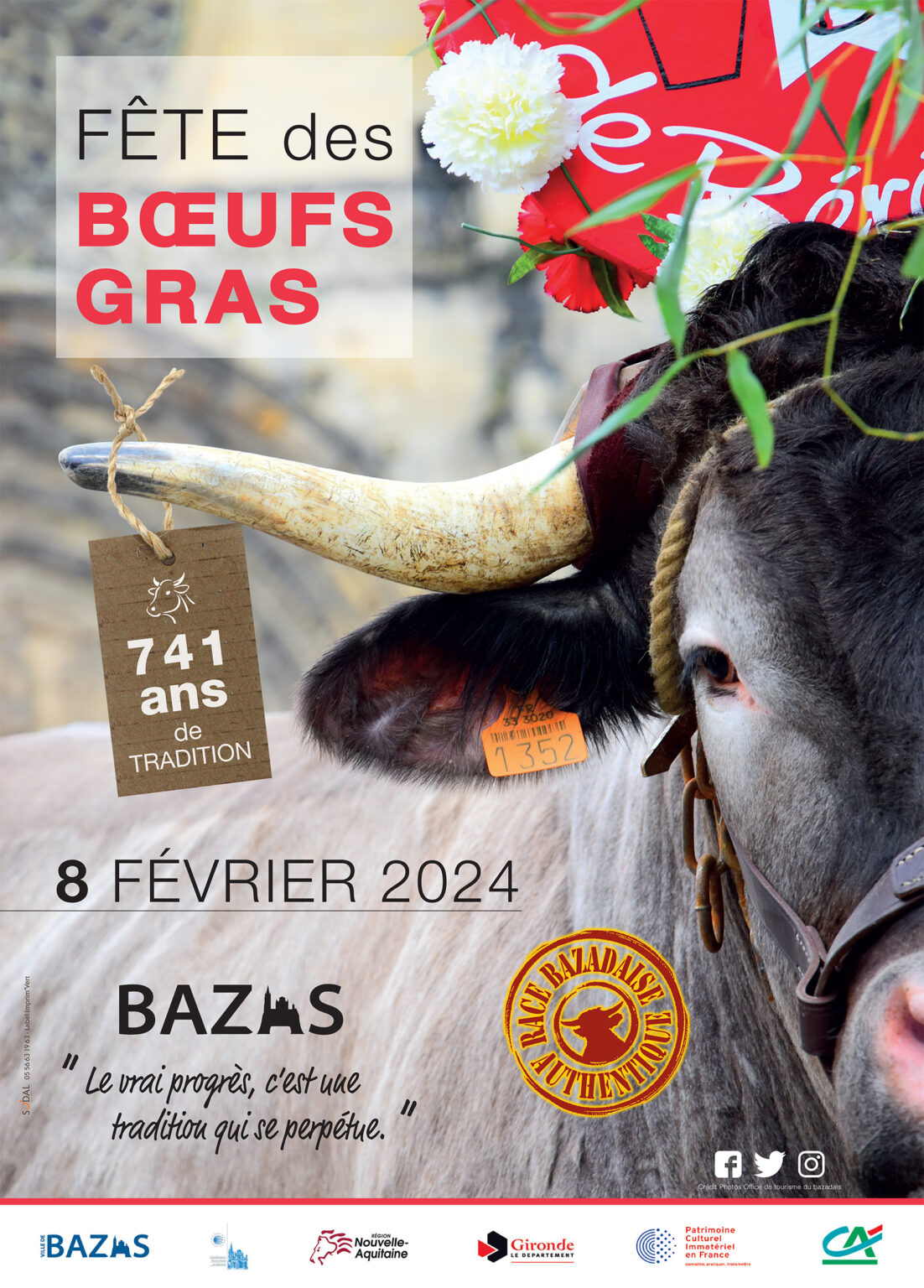 la traditionnelle fête des Boeufs Gras qui aura lieu jeudi 8 février 2024